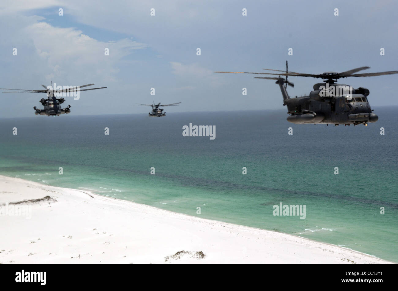 MH-53 Pave Low helicopters from the 20th Special Operations Squadron at ...