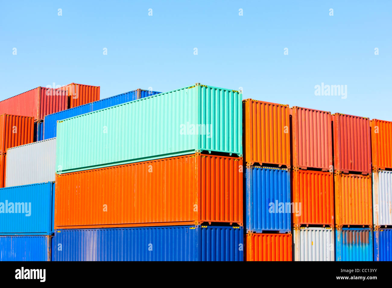 Cargo containers in shipping dock Stock Photo - Alamy