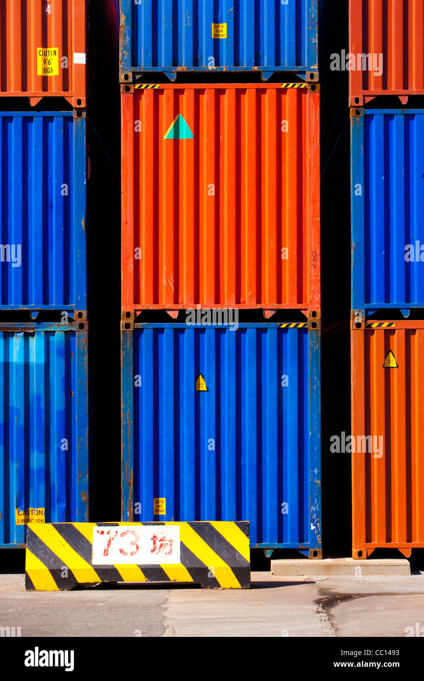 Cargo containers in shipping dock Stock Photo - Alamy