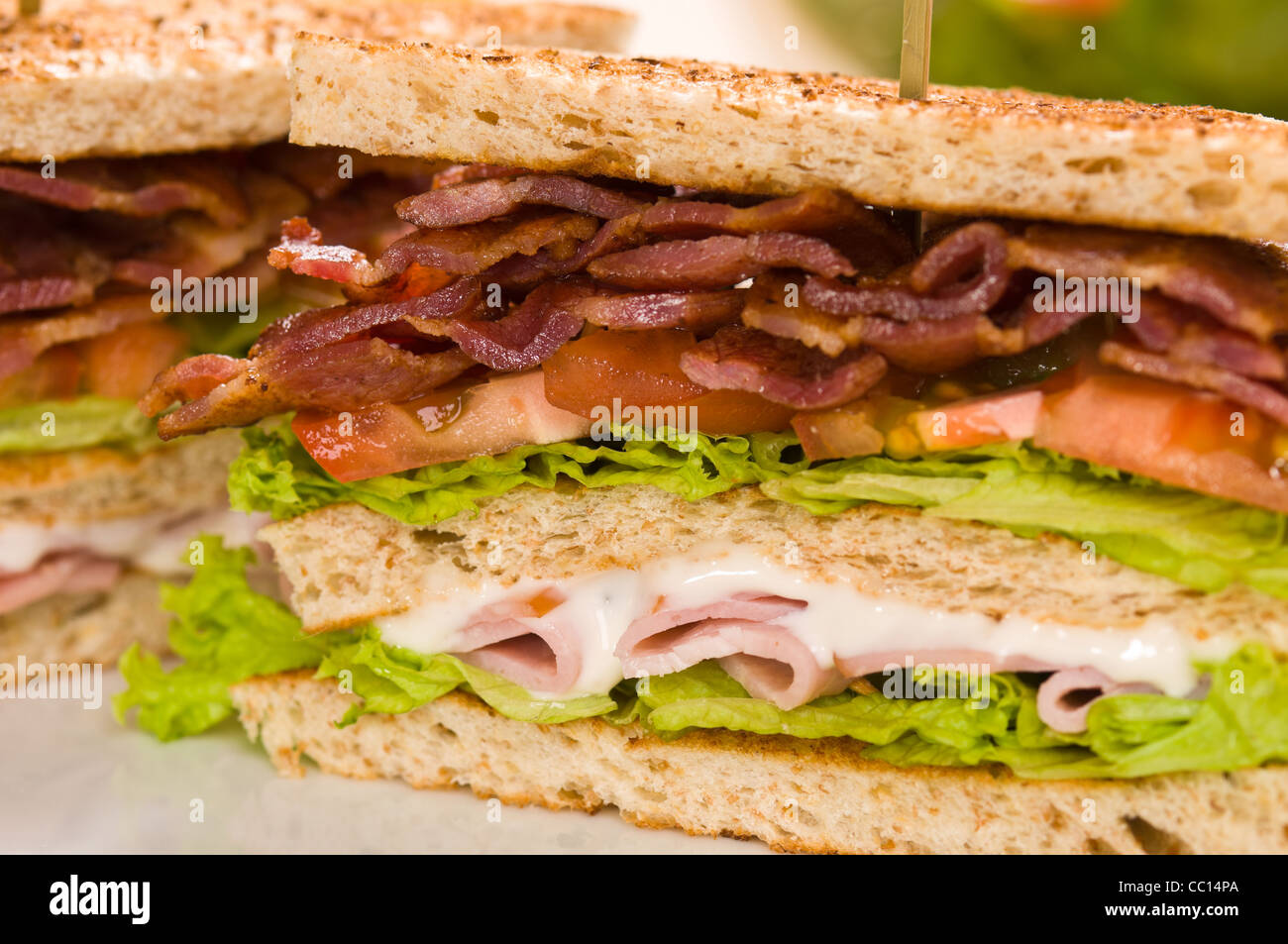 Close-up shoot of a Sandwich with rich Salad in simple setting Stock ...