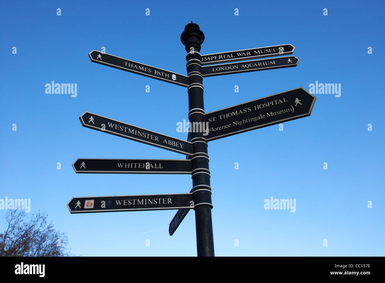 London tourist information walking directions sign signpost central ...