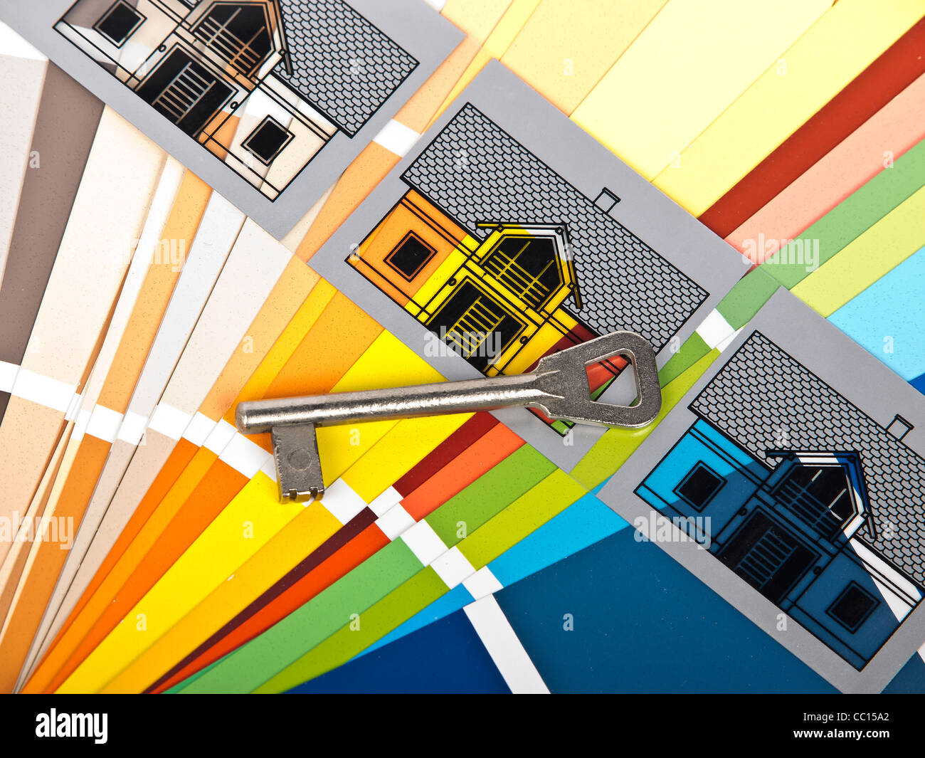 color swatch with key and houses Stock Photo - Alamy
