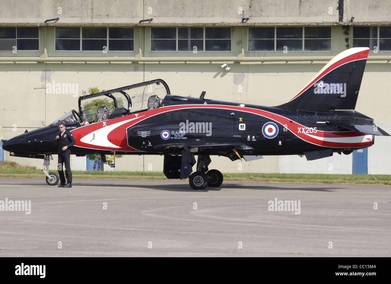 Royal Air Force Hawker Siddeley Hawk T1A (XX205), with its pilot (Flt ...
