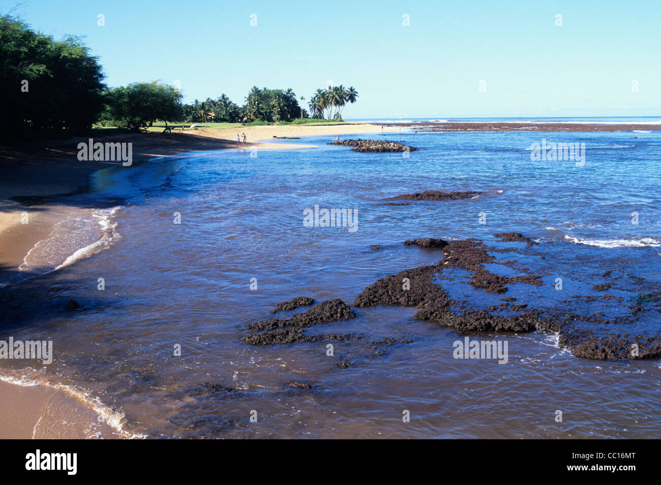 Hawaii, Kauai, Pakala Beach, Seascape, bright daylight, blue sky Stock ...