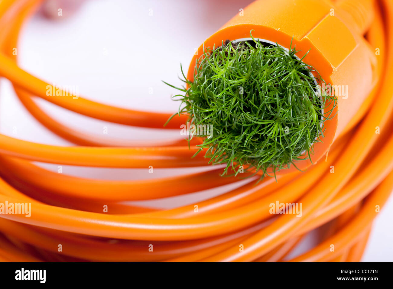 Cable and green energy, sustainable Stock Photo - Alamy