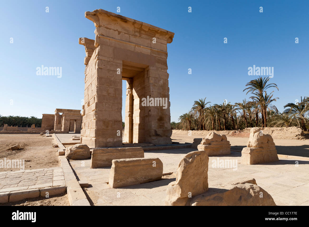 View of the Avenue of Sphinx at the Hibis Temple, the ancient capital ...