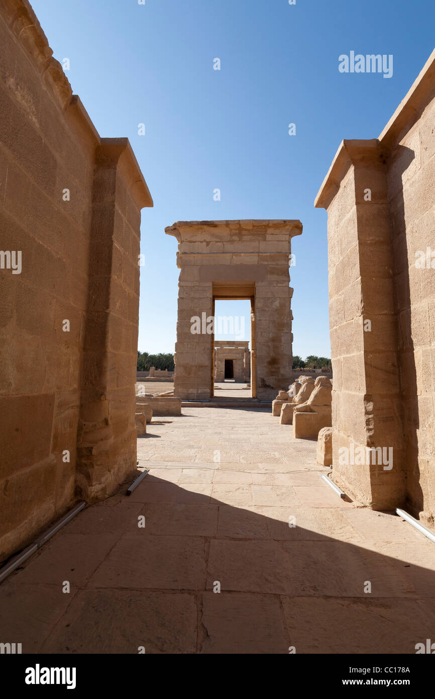 Vertical shot of the Hibis Temple, the ancient capital of Kharga Oasis ...
