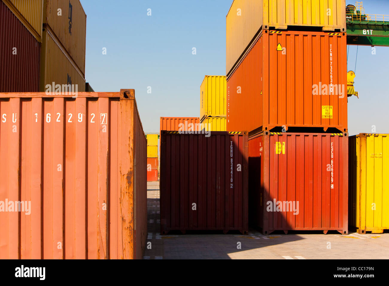 Cargo containers in shipping dock Stock Photo - Alamy