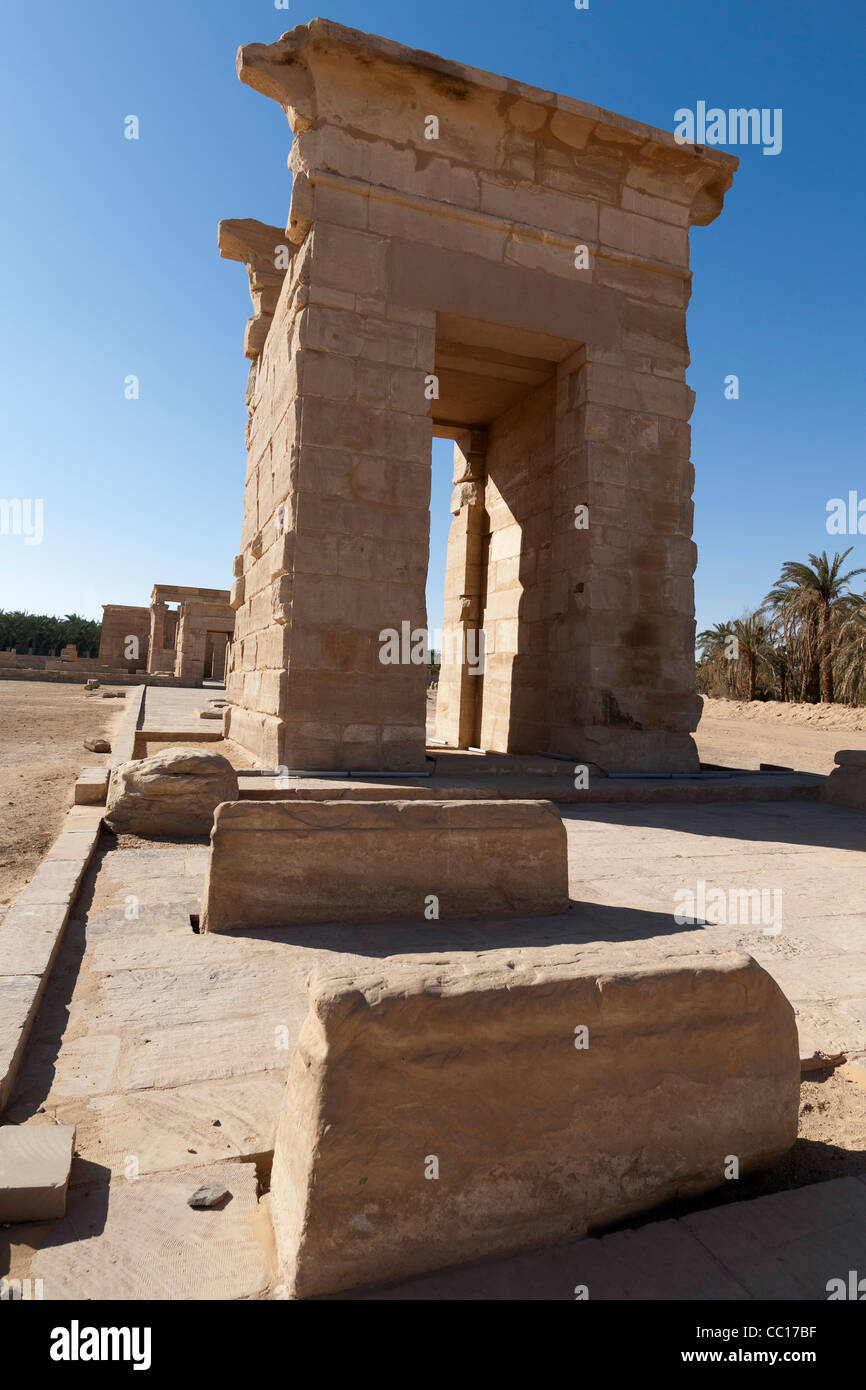 Vertical shot of the Hibis Temple, the ancient capital of Kharga Oasis ...
