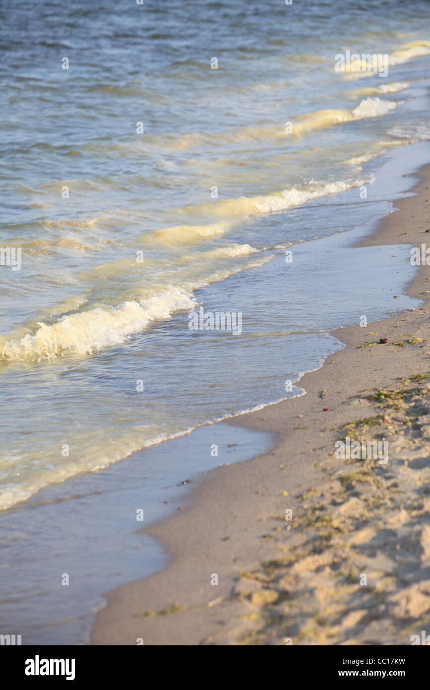 spill disaster on sea yellow pollution Stock Photo - Alamy