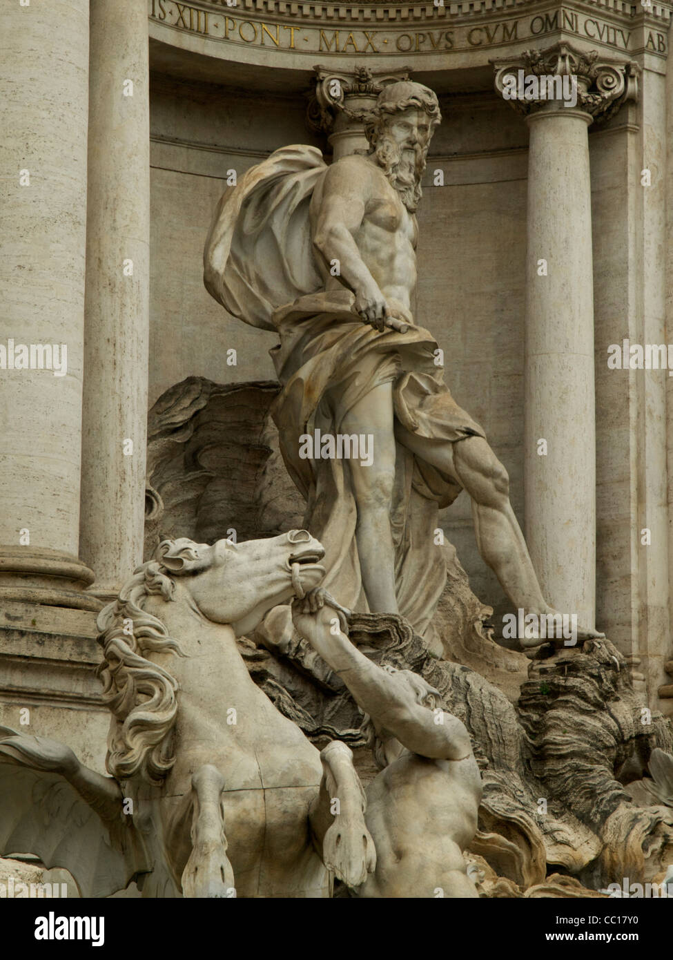Detail of Oceanus, Trevi Fountain, Rome Stock Photo - Alamy