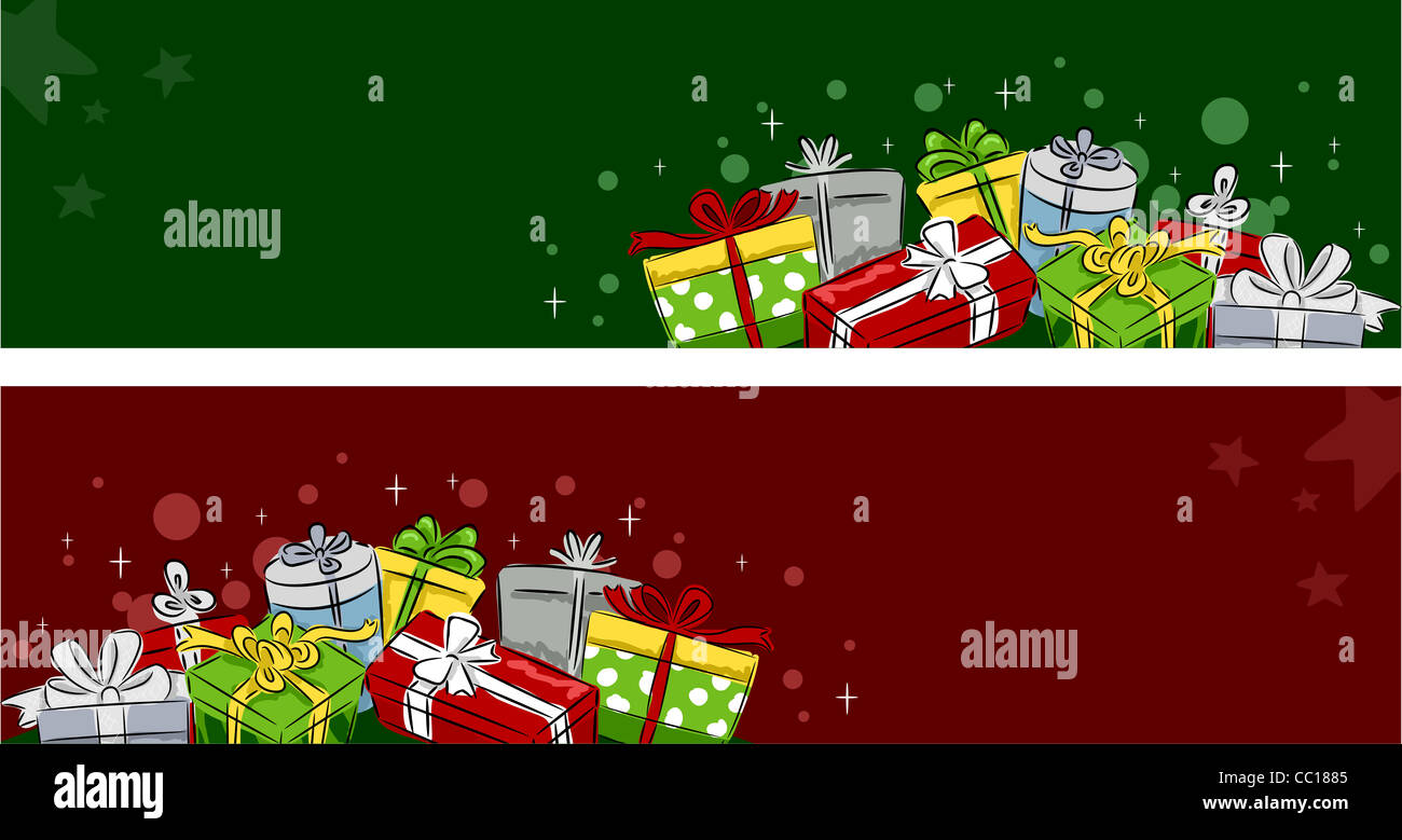 Header Illustration Featuring Christmas Gifts Stock Photo - Alamy