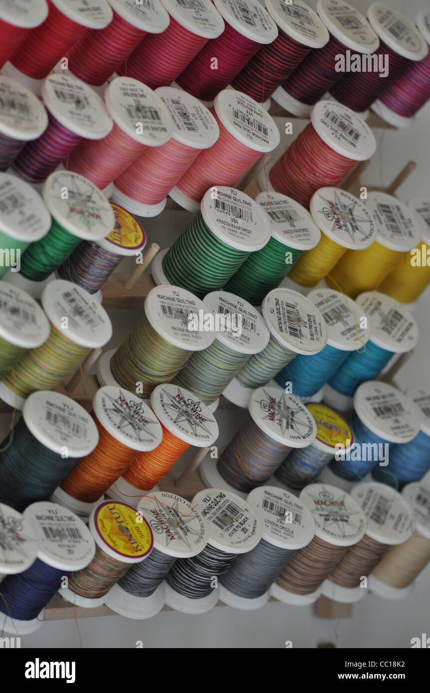 Cotton threads and reels Stock Photo - Alamy