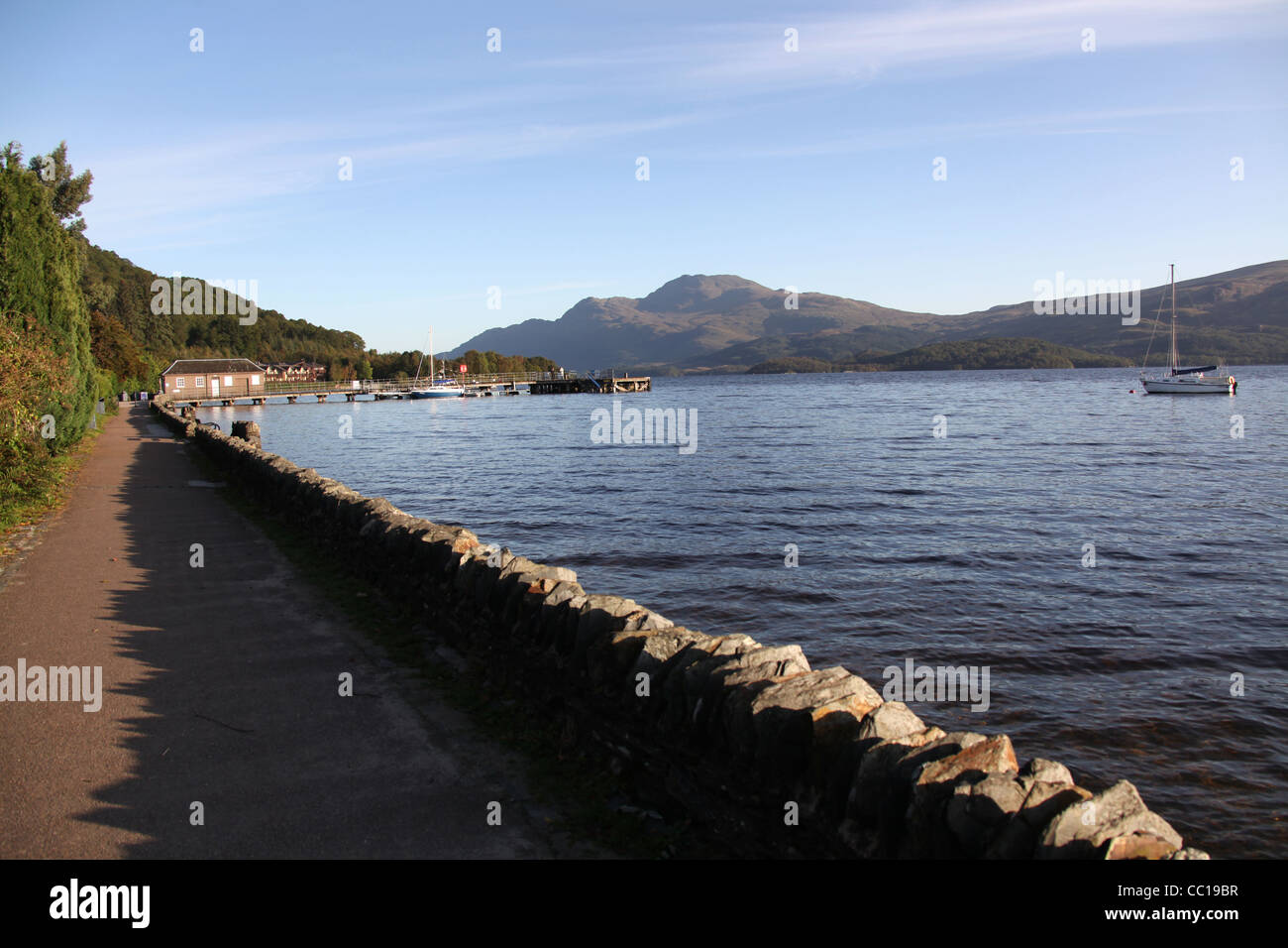 Village of Luss, Scotland. Picturesque early morning view of Luss Pier ...