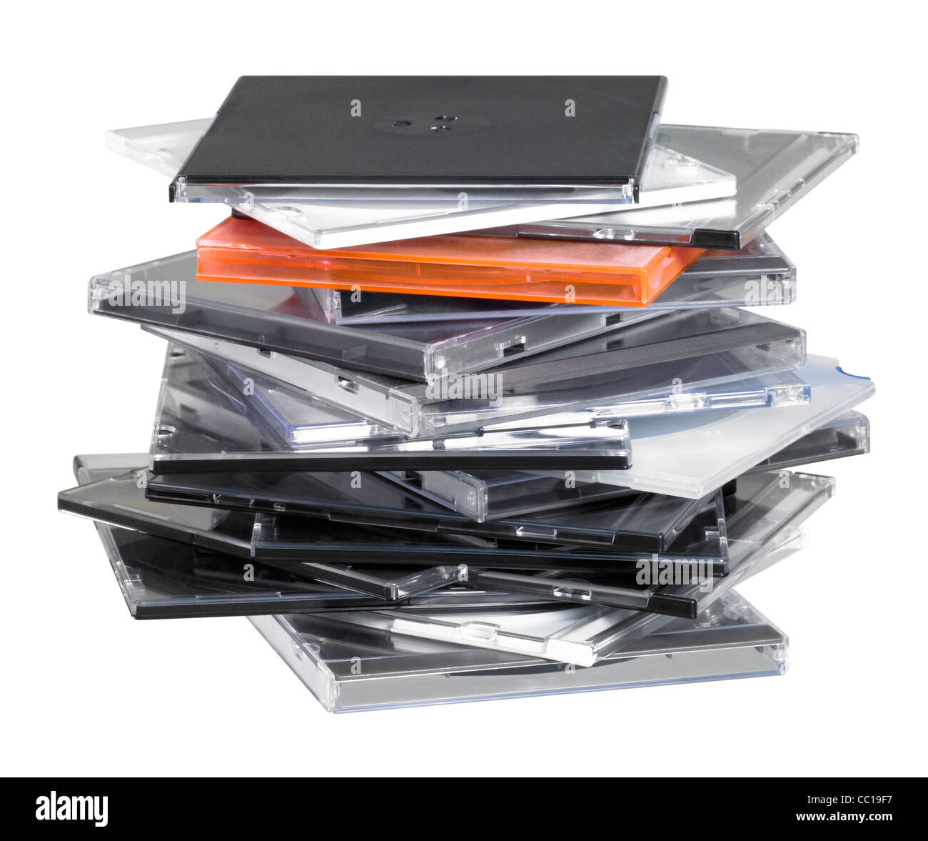 studio photography of some CD jewel cases in white back Stock Photo - Alamy