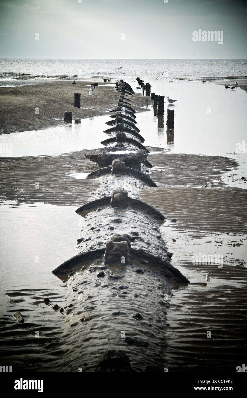 Sewage outlet pipe on the coast at Blackpool,Lancashire,UK Stock Photo ...