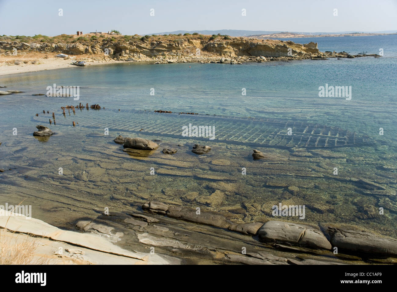 Remains of a British boat at Suvla Bay, Gallipoli scene of fighting in ...
