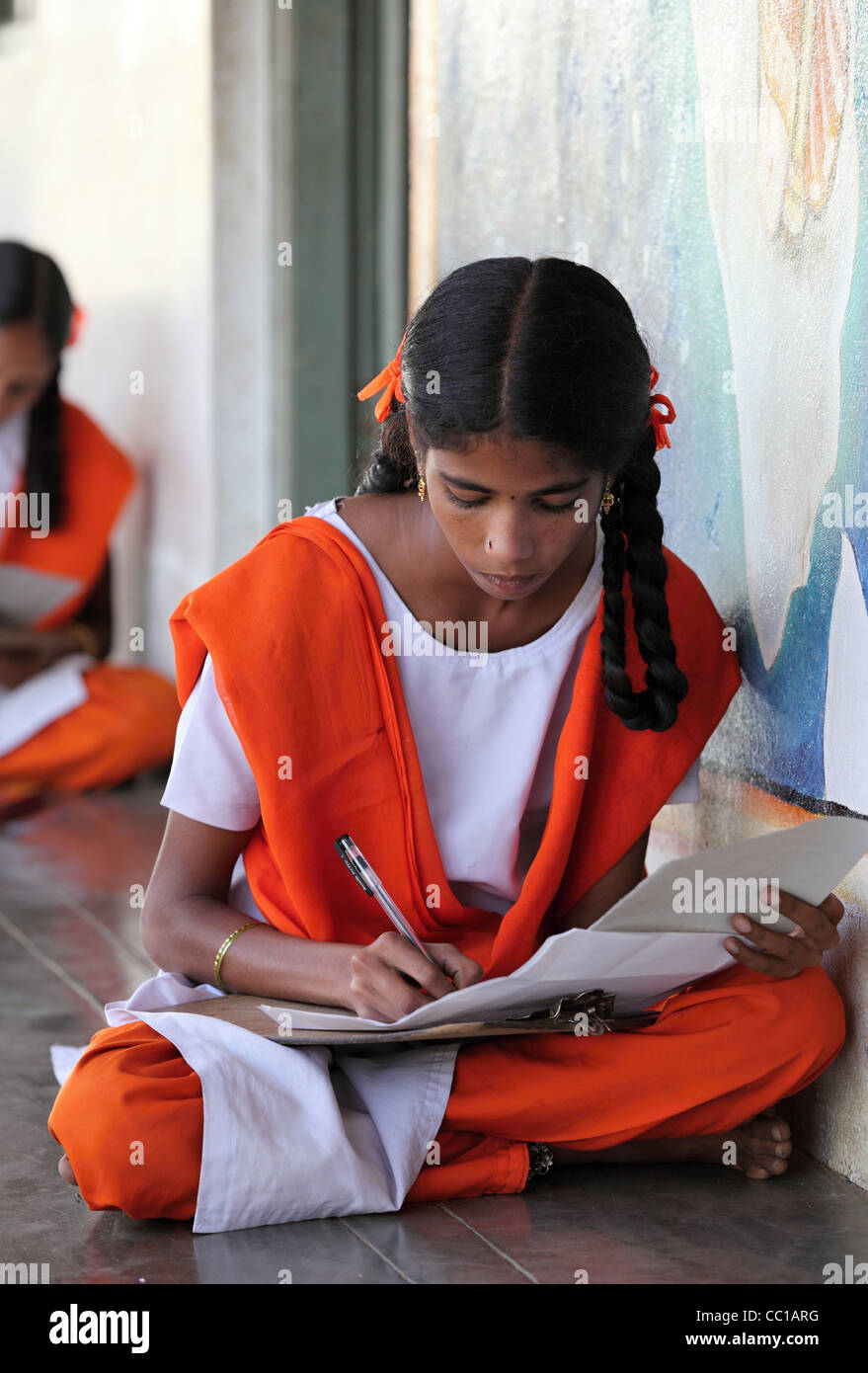 Indian student during examination Andhra Pradesh South India Stock ...
