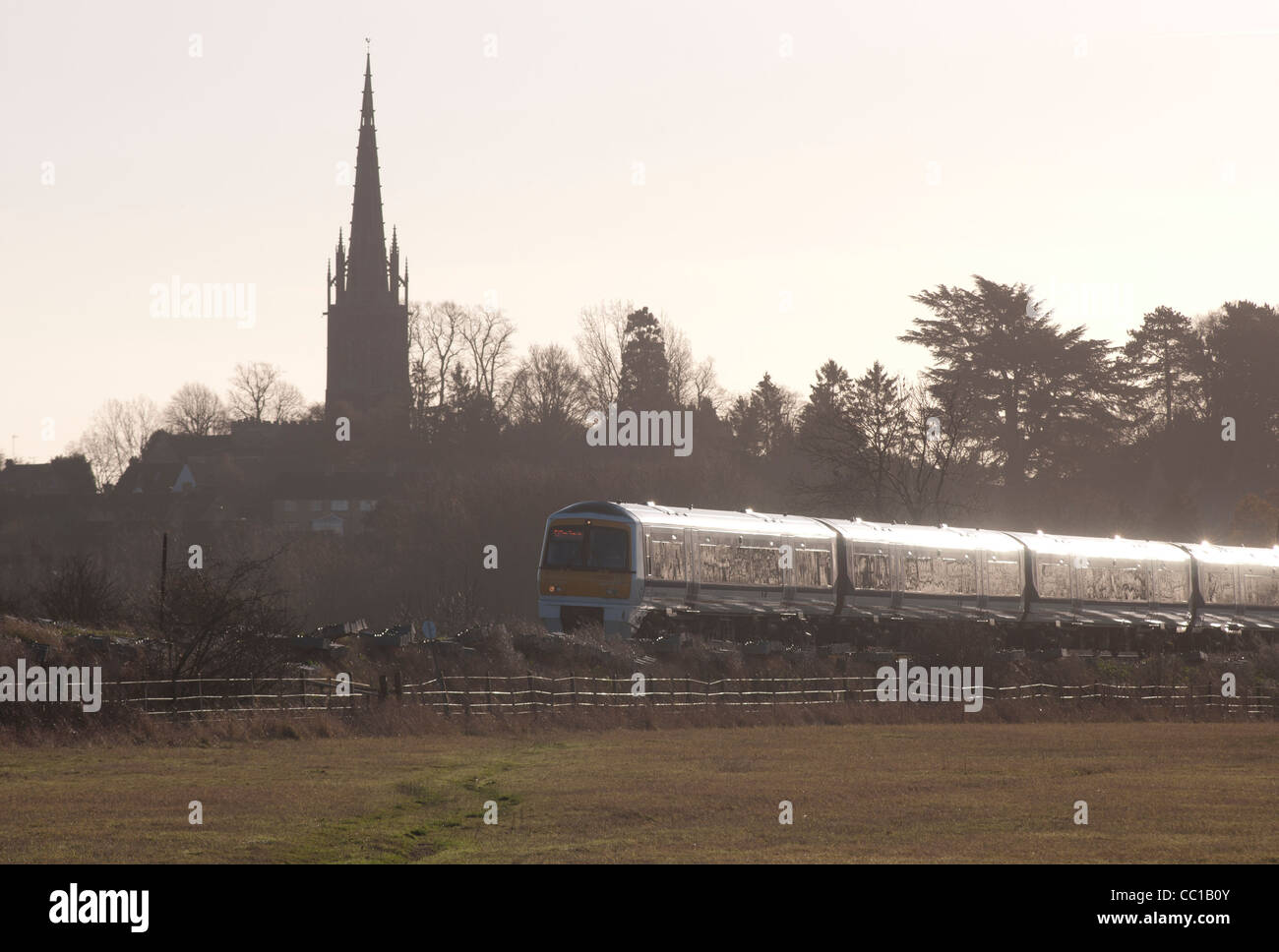 Chiltern Railways train, King`s Sutton, Northamptonshire, UK Stock ...