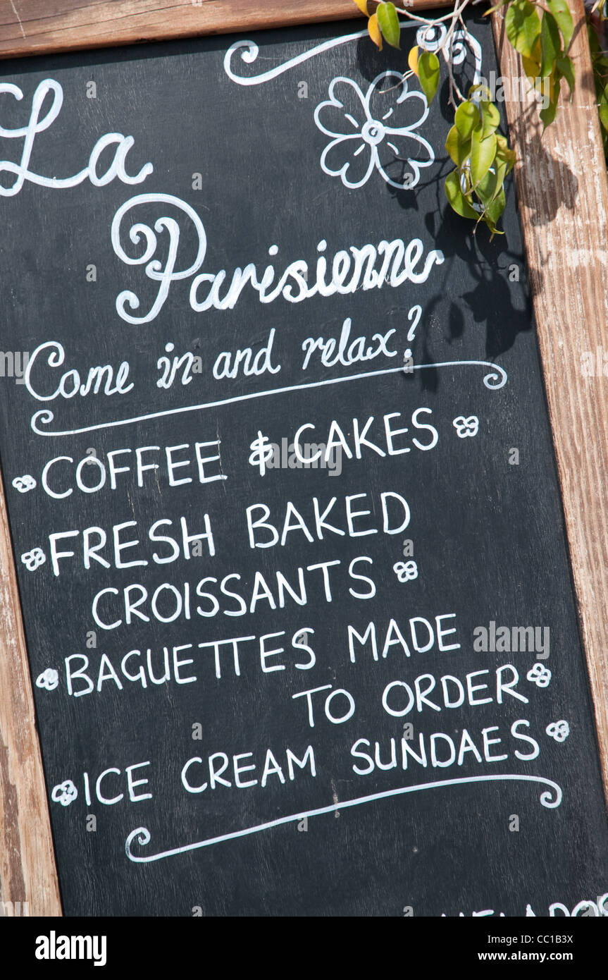 Menu chalk written black board hi-res stock photography and images - Alamy