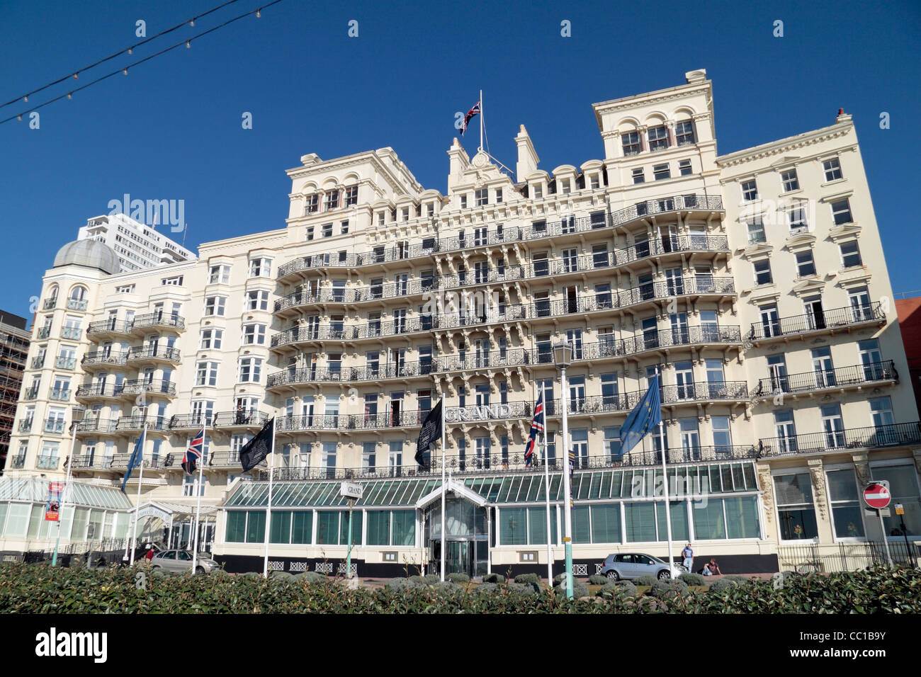 The Grand Hotel on Kings Road, Brighton seafront, East Sussex, UK Stock ...