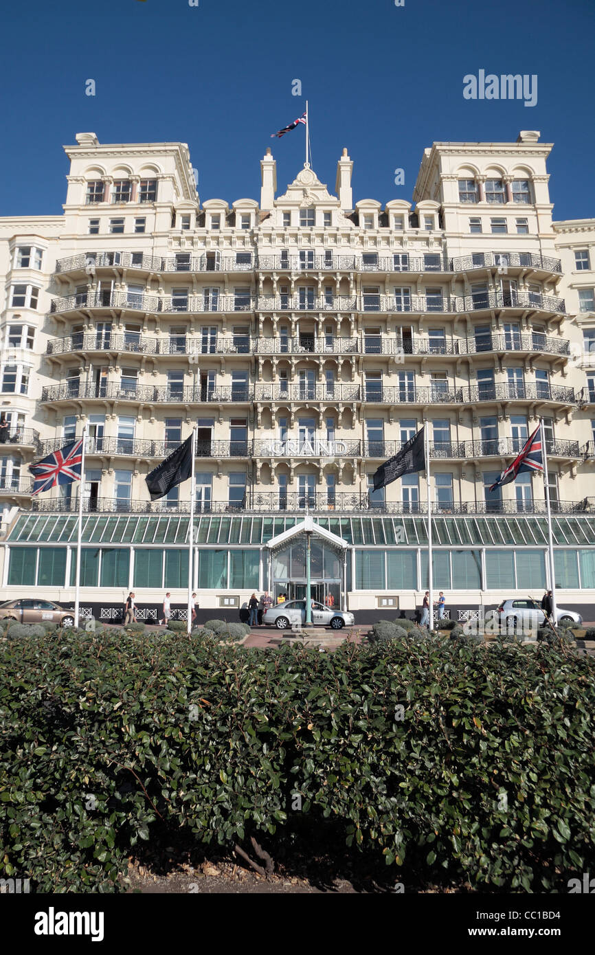 The Grand Hotel on Kings Road, Brighton seafront, East Sussex, UK Stock ...