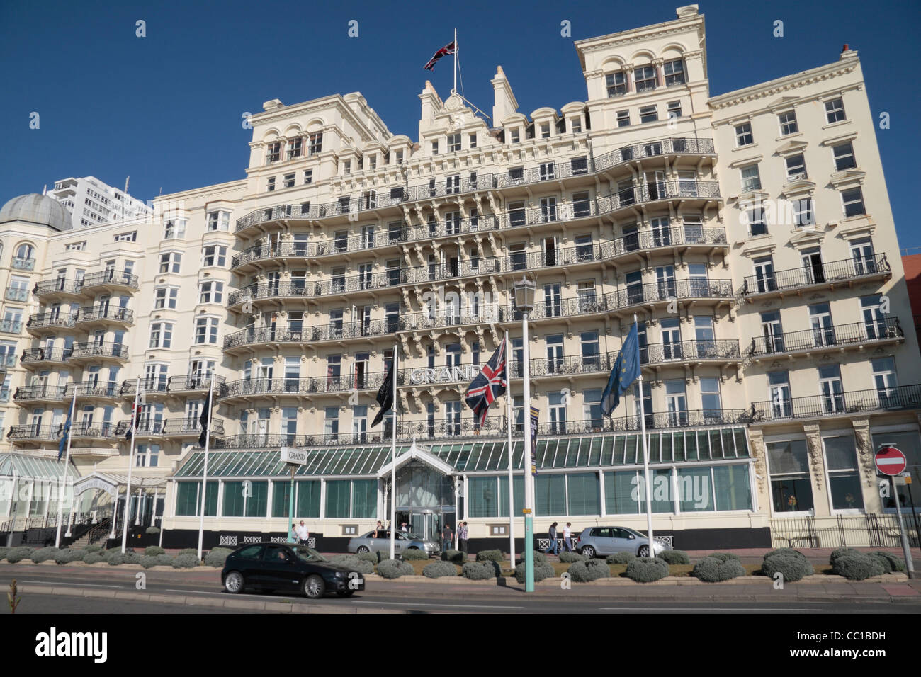 The Grand Hotel on Kings Road, Brighton seafront, East Sussex, UK Stock ...