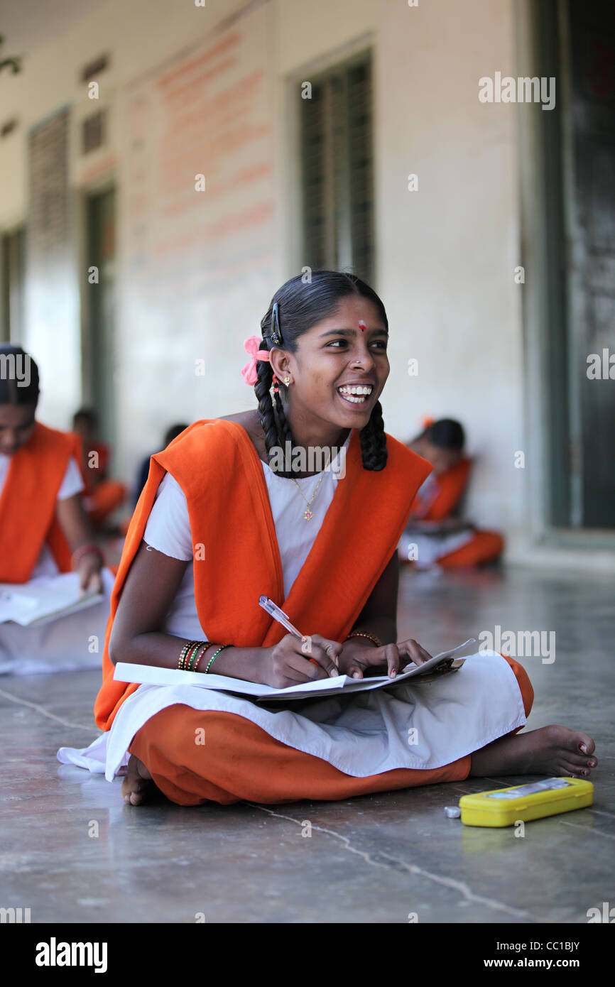 Indian student during examination Andhra Pradesh South India Stock ...