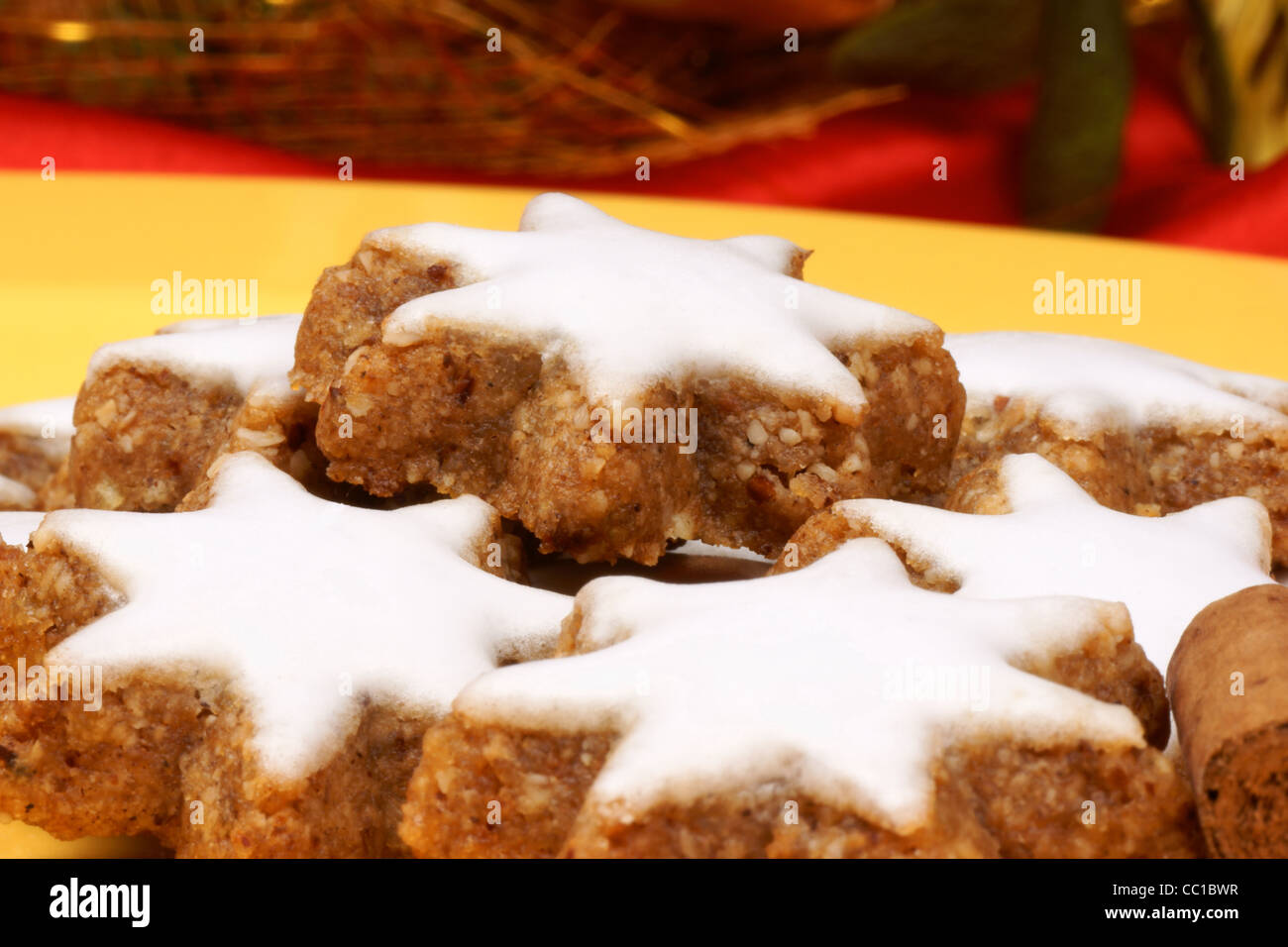 Cinnamon star cookies (in german Zimtsterne) are typical german and ...