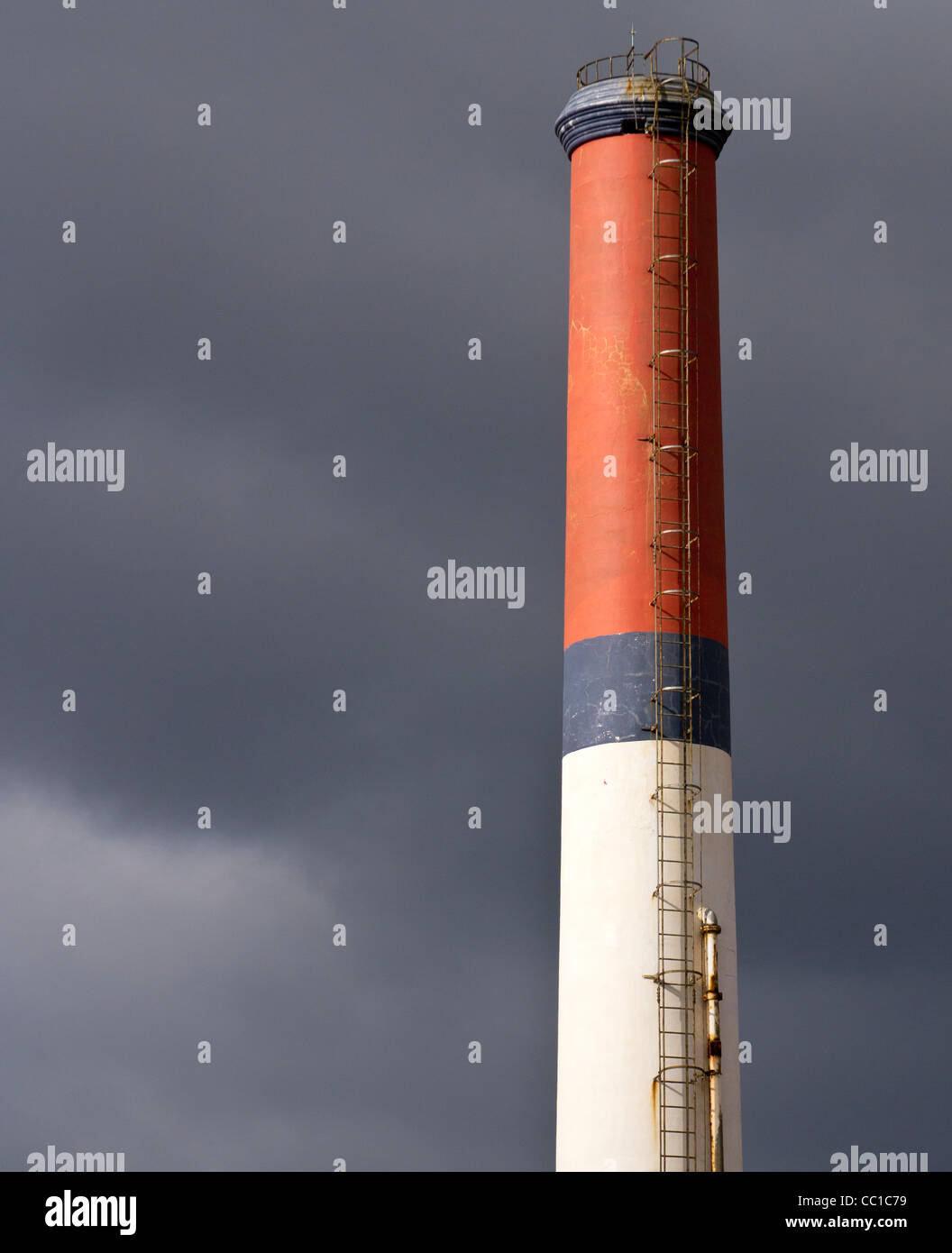 Factory chimney in the town centre in Funchal, Madeira Stock Photo - Alamy