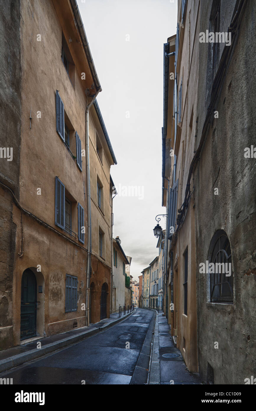 old street in the medieval heart of Aix-en-Provence, France Stock Photo ...