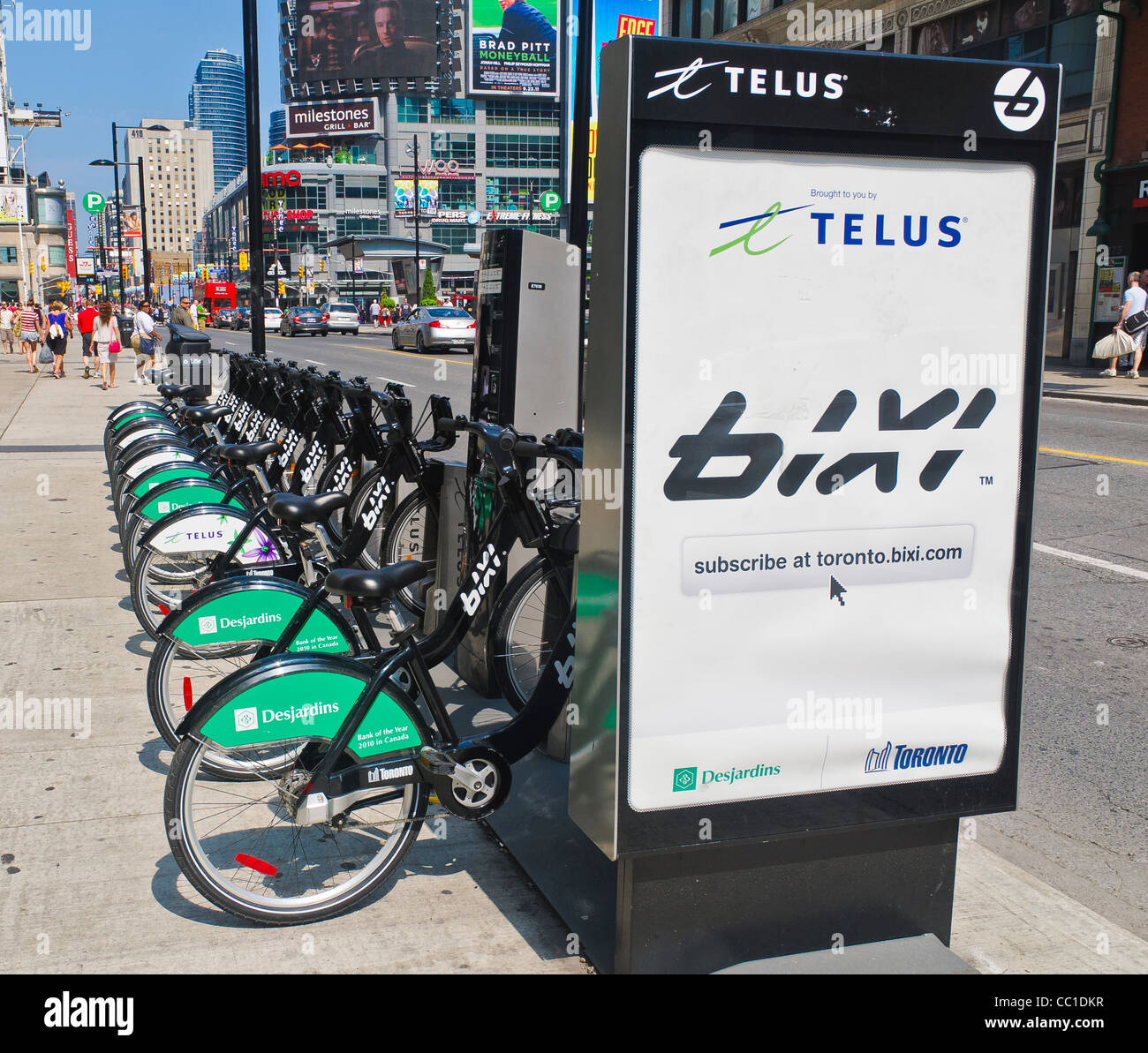 BIXI Public bicycles Docking Terminal on Yonge Street in Toronto ...
