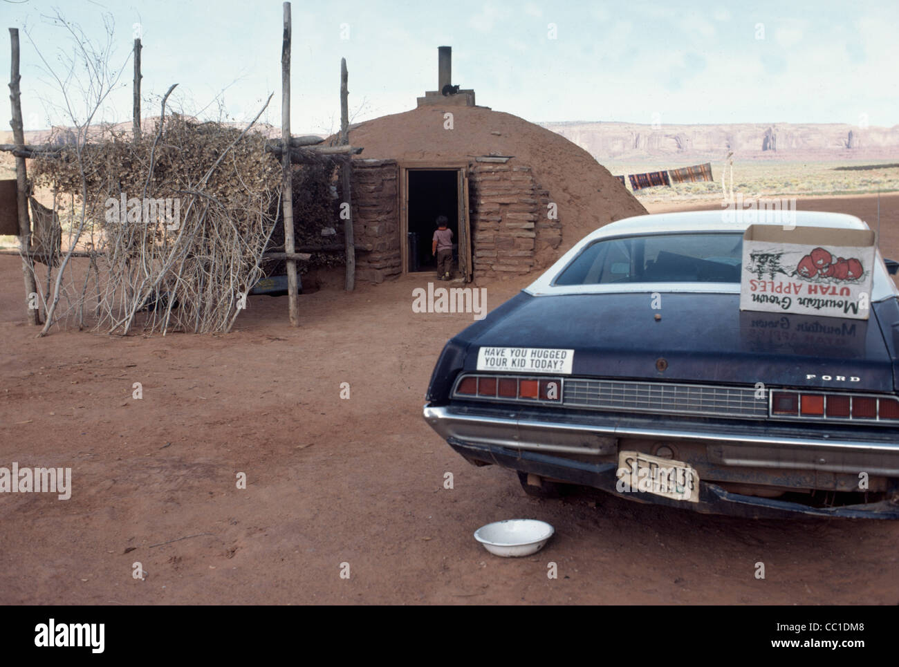 Hogan, a traditional dwelling and ceremonial structure of the Navajo ...