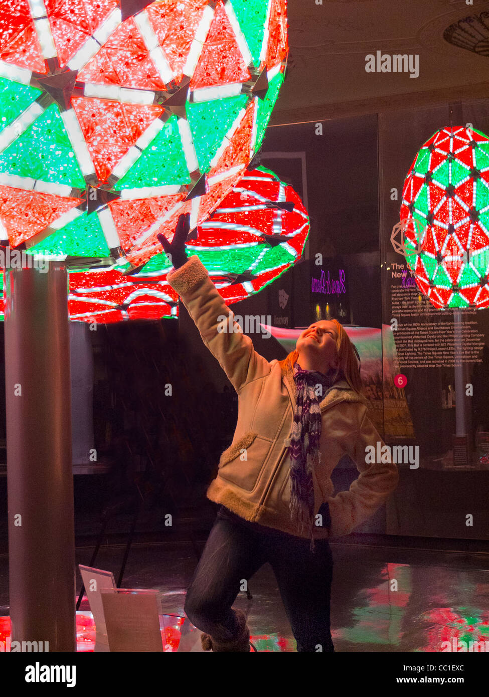 Centennial ball light show at the Times Square Visitor center Stock ...