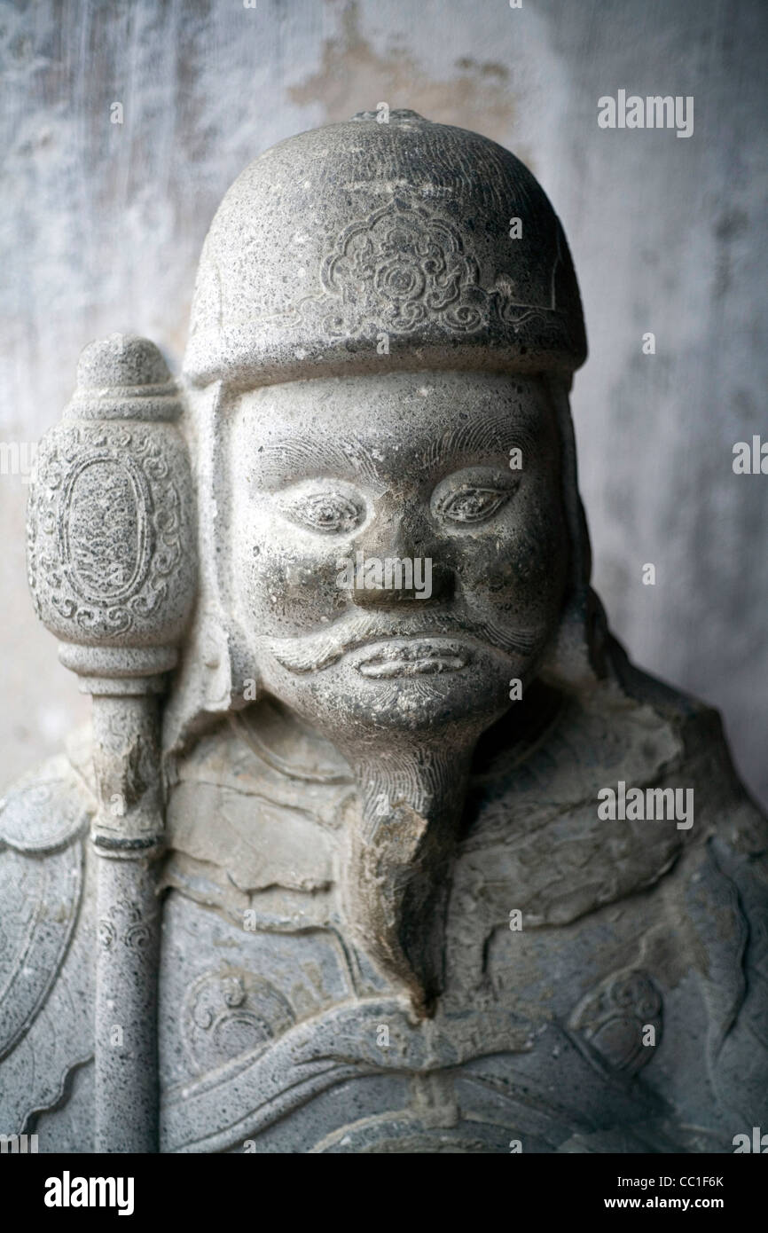 Guardian statues at the The Temple of Literature, Hanoi, Vietnam Stock ...
