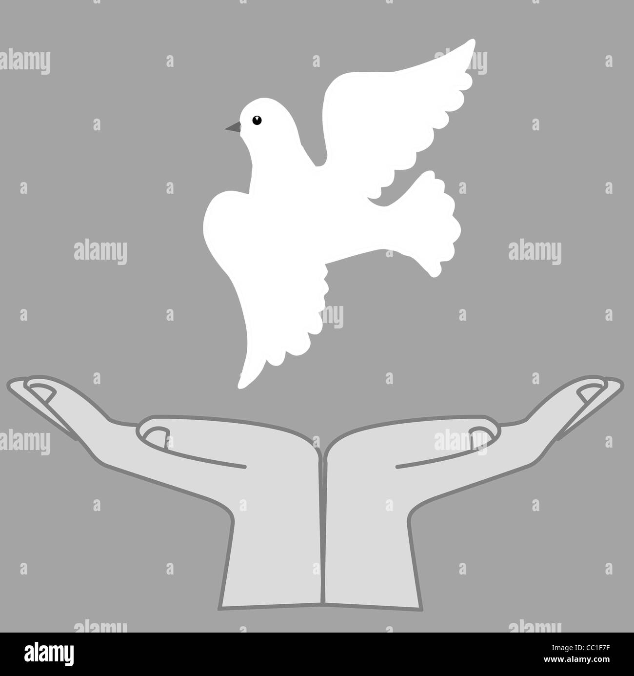 Hand peace dove Black and White Stock Photos & Images - Alamy