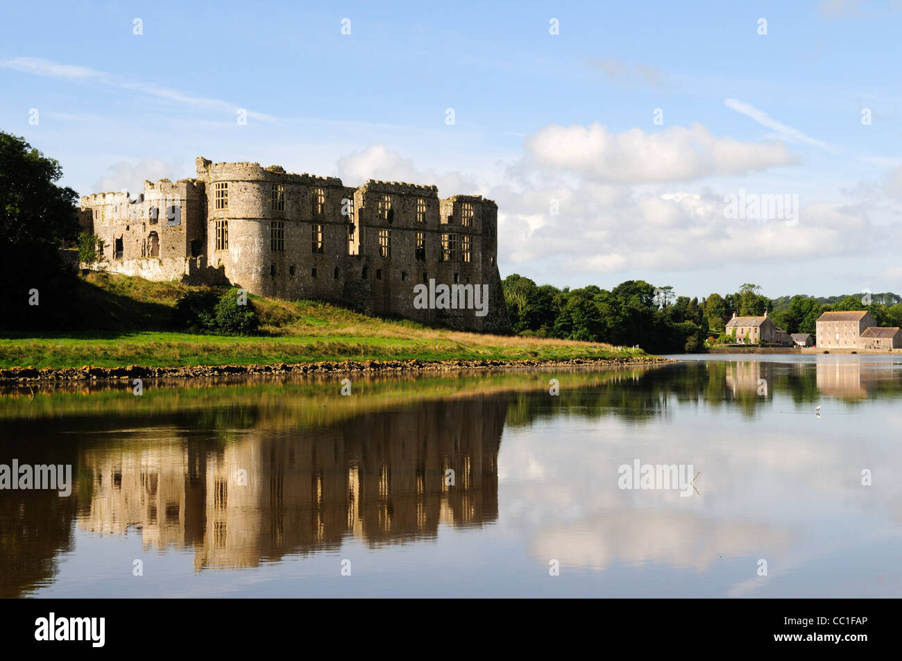 Carew Castle and Tidal Mill Pembrokeshire Wales Cymru UK GB Stock Photo ...