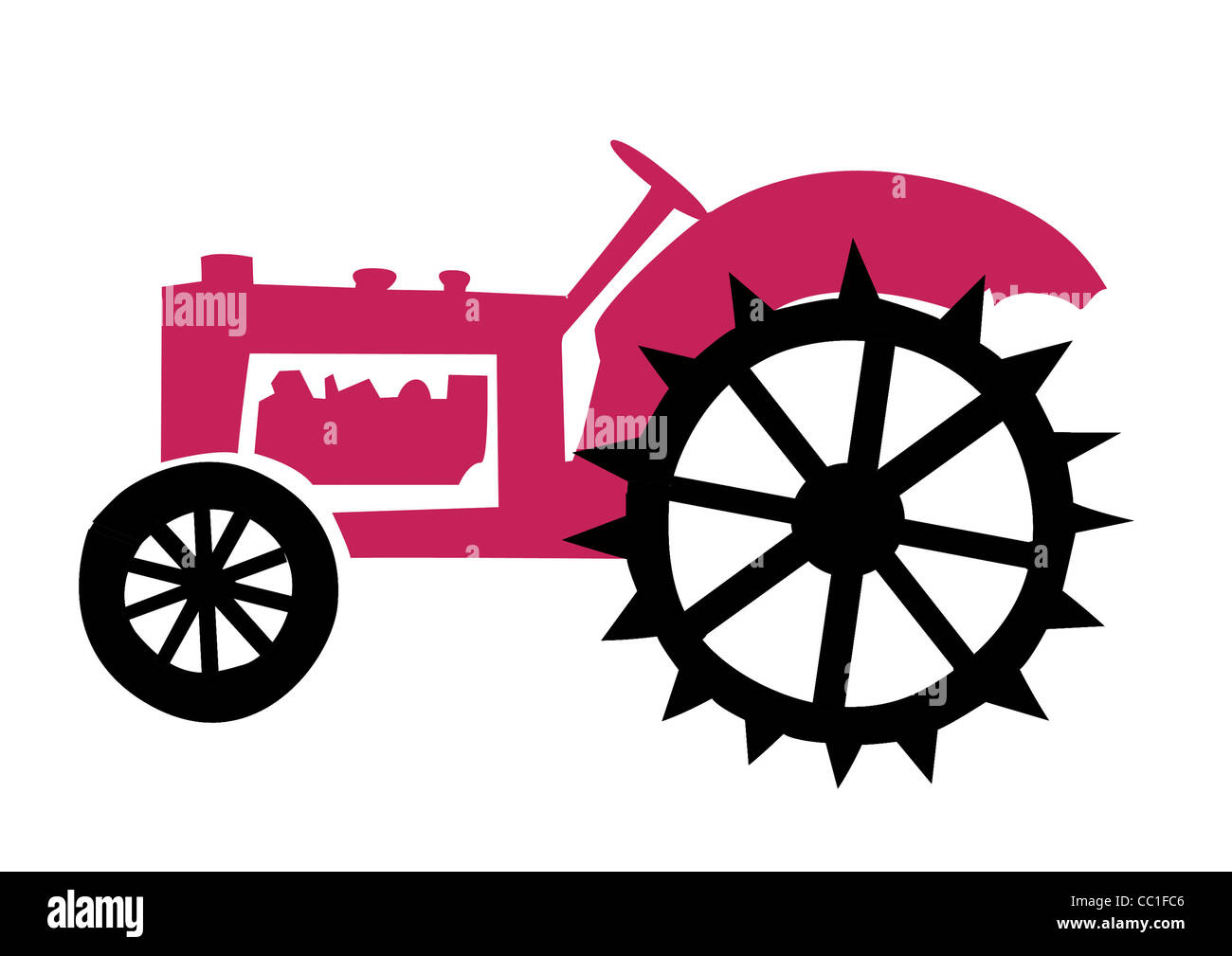 Old farm tractor silhouette hi-res stock photography and images - Alamy