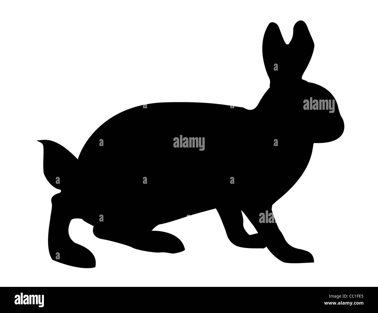 vector illustration hare on white background Stock Photo - Alamy