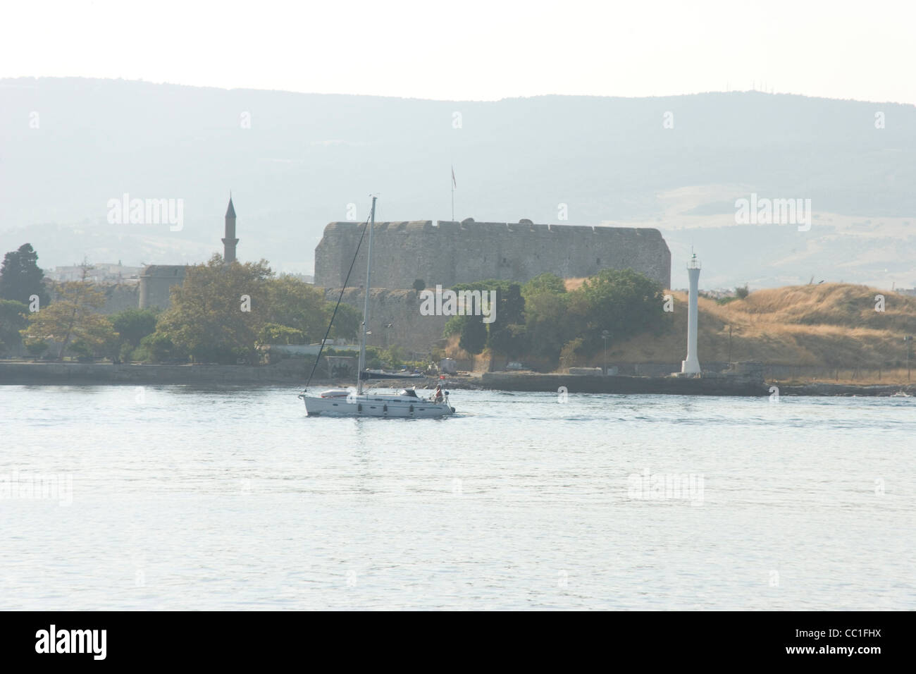 Cimenlik Fort and Naval Museum Canakkale from the Eceabat ferry, Turkey ...