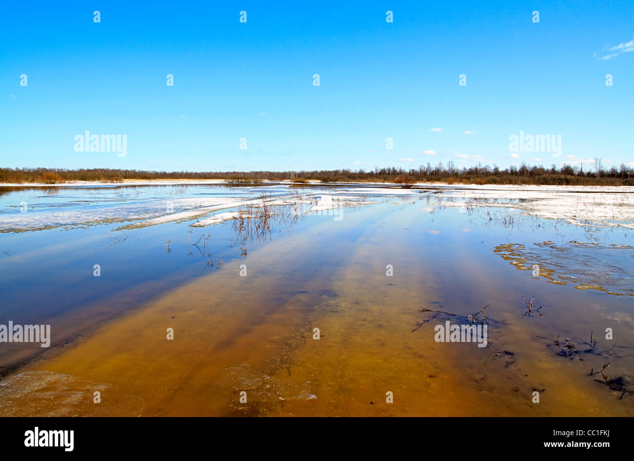 rural road under spring water Stock Photo - Alamy