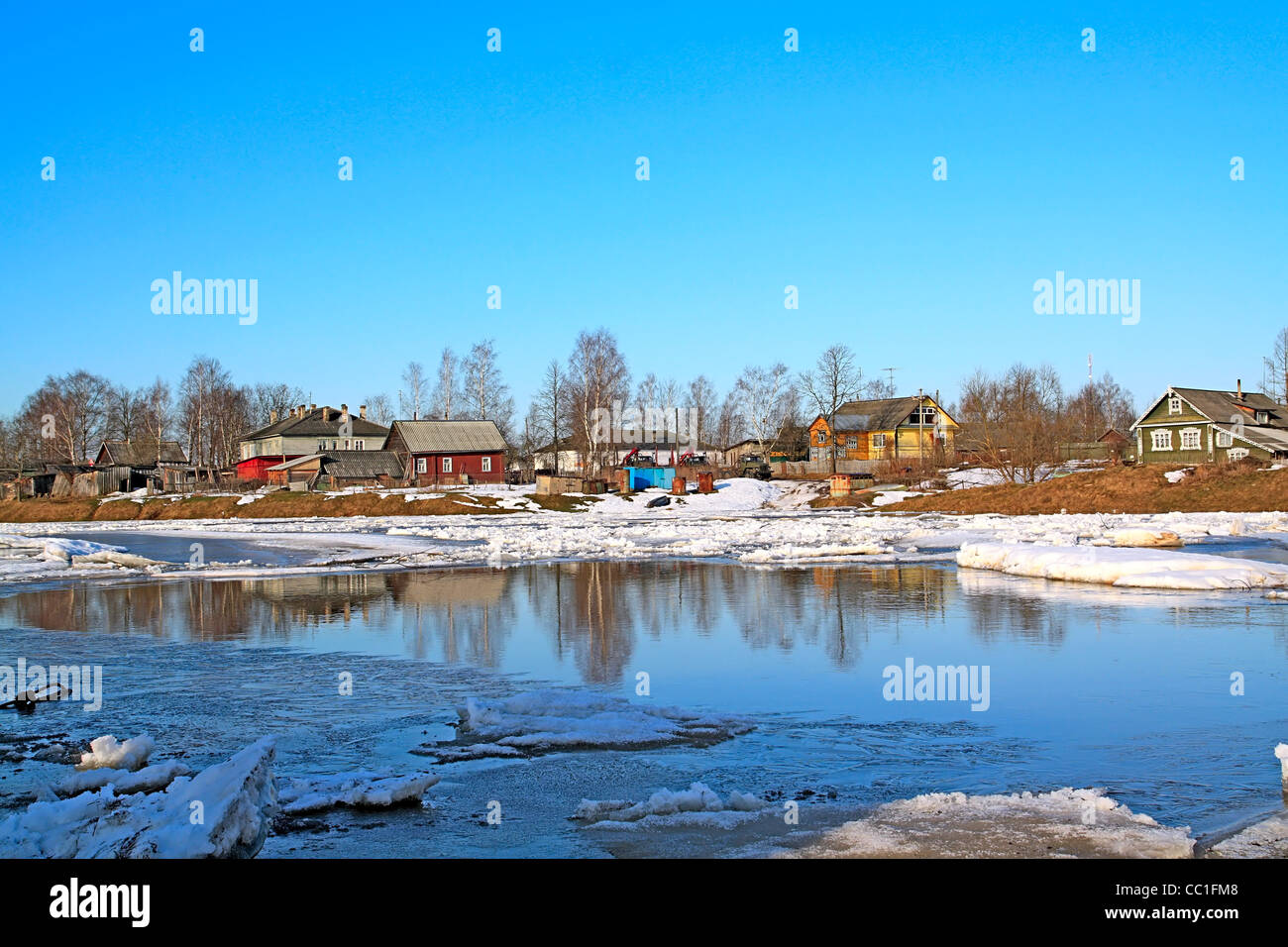 driving of ice on river Stock Photo - Alamy