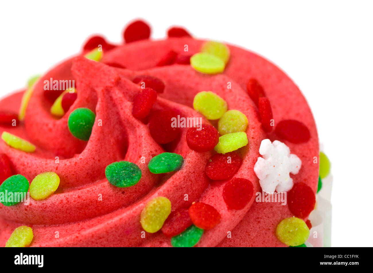 A Single Red Cupcake with Sprinkles Stock Photo - Alamy
