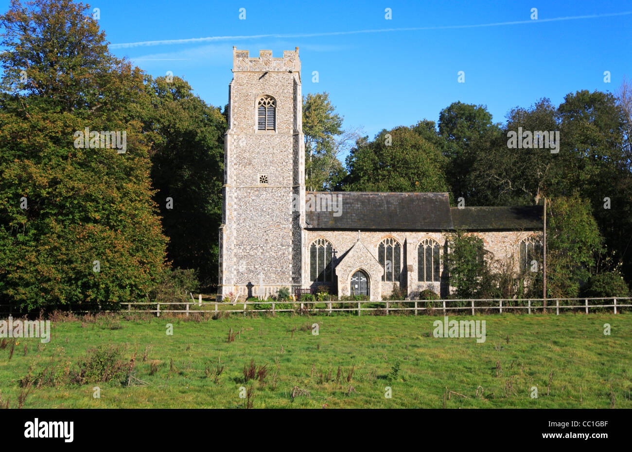 The parish Church of Saint Andrew at Burlingham, Norfolk, England ...