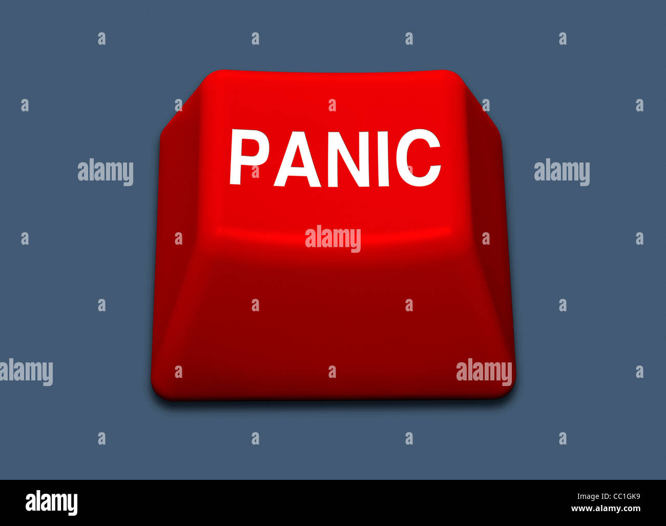 PANIC BUTTON in red on a dark blue background Stock Photo - Alamy