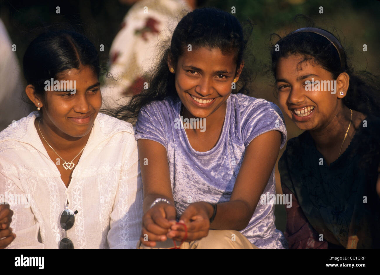 Group of local young girls, Sigiriya, Sri Lanka Stock Photo - Alamy