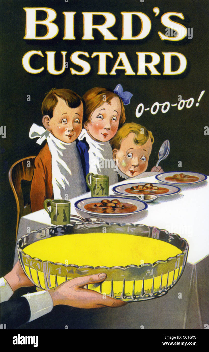 BIRD'S CUSTARD advert about 1920 Stock Photo - Alamy