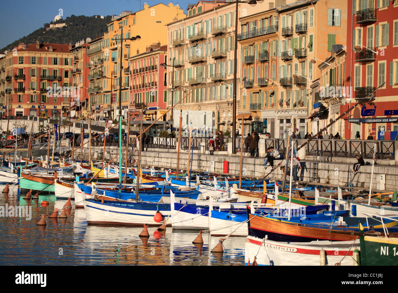 The picturesque traditional harbor of Nice city, France Stock Photo - Alamy