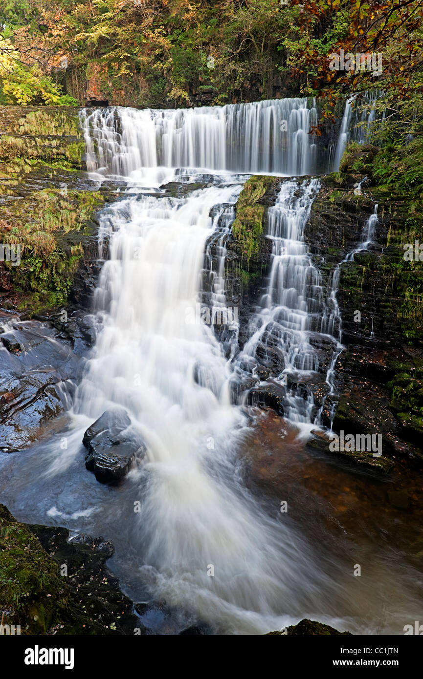 Ystradfellte, Afon Mellte river Clun Gwyn falls Stock Photo - Alamy
