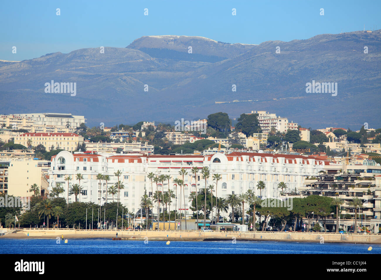 The city of Cannes with the Majestic Palace hotel Stock Photo - Alamy